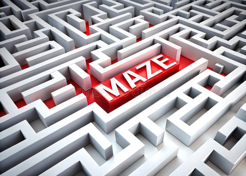 A Strikingly Detailed AIGenerated Maze with a Vivid Red Solution Path ...