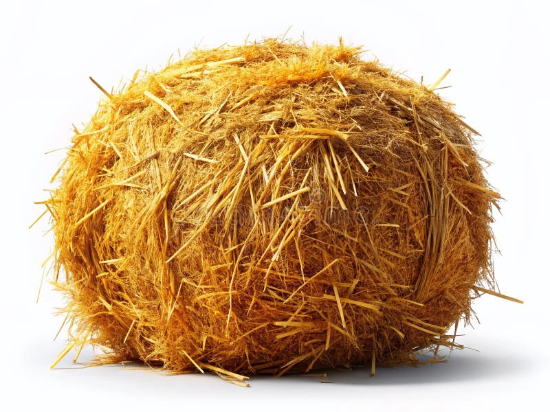 A Strikingly Isolated Dry Haystack Against a Pristine White Background ...