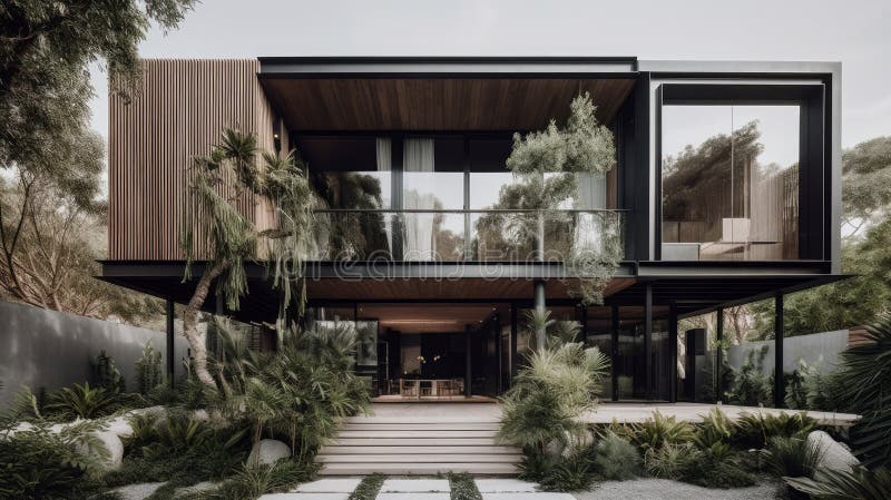 A Strikingly Modern Exterior with Pops of Greenery. Modern Architecture ...