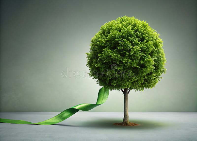 A Strikingly Simple Green Ribbon Tree Capturing Natures Elegant ...