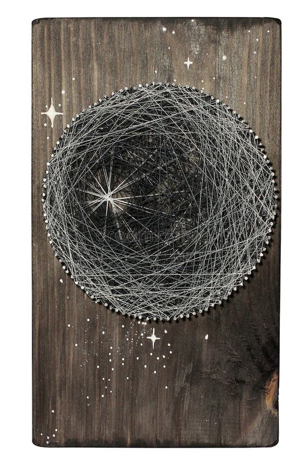 String Art. Handmade Board. Moon and Stars Stock Photo - Image of idea ...