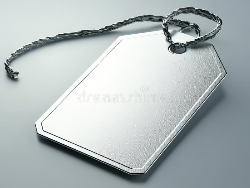 A String-attached Blank White Tag Set Against a Gray Background Stock ...