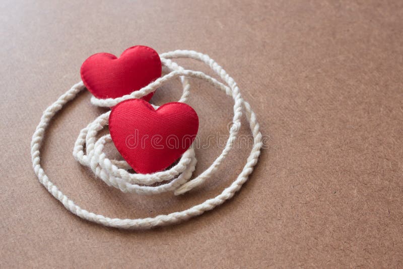 String Attached with Red Heart Shape Stock Photo - Image of celebration ...