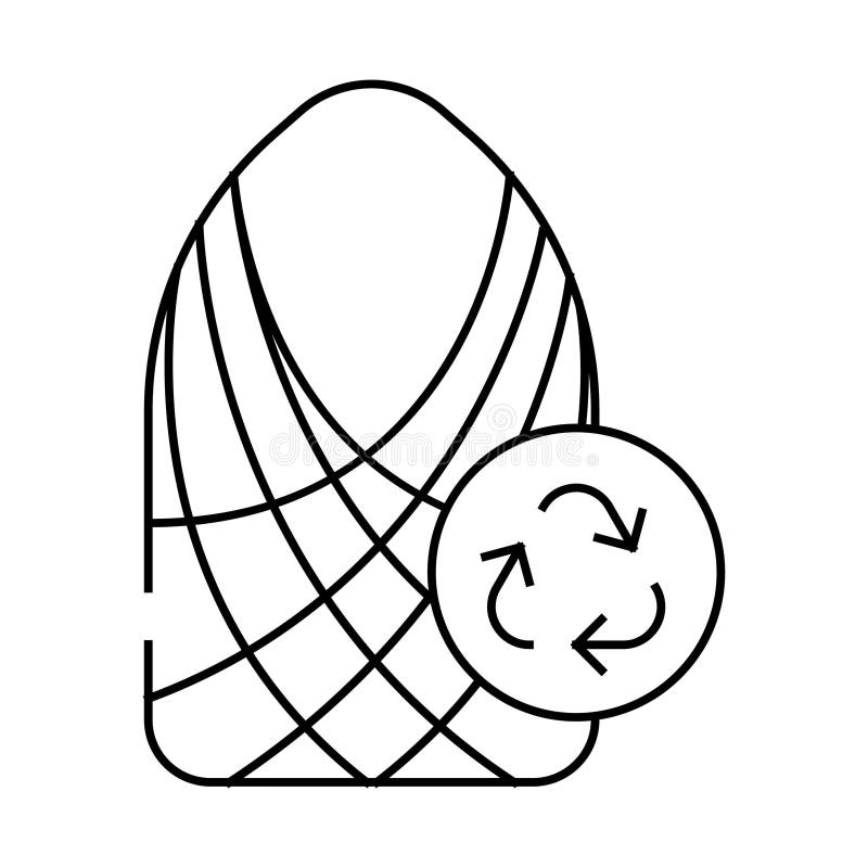 String Bag Zero Waste Line Icon Vector Illustration Stock Vector ...
