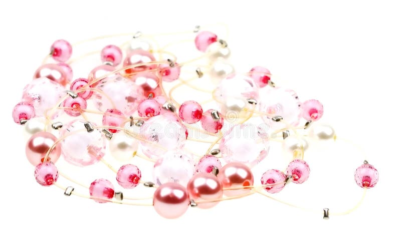 String of Beads,necklace on White Background Stock Image - Image of ...