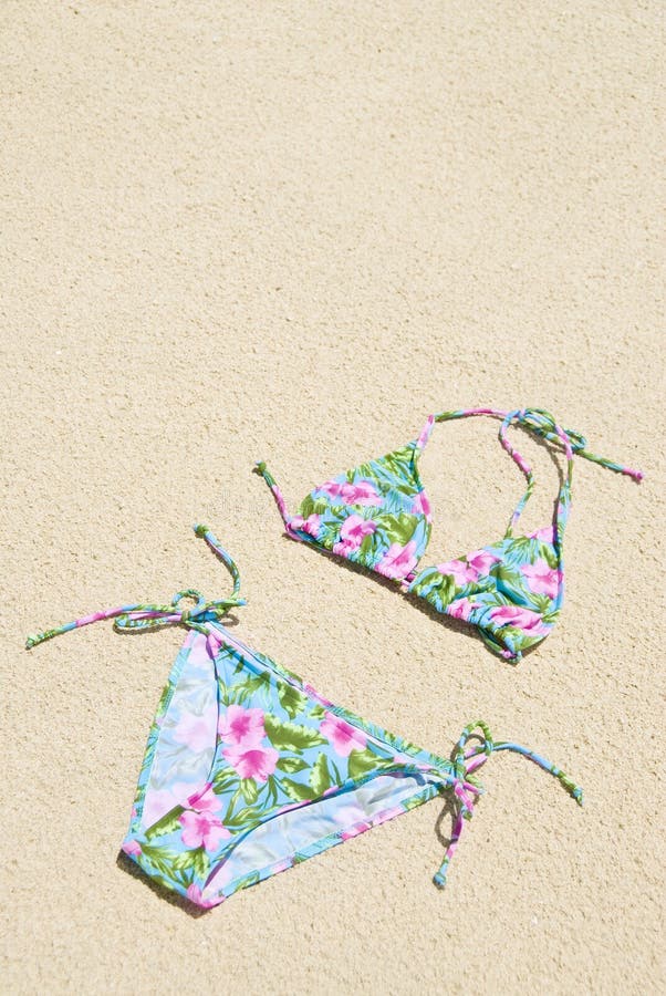 String Bikini on the Beach stock image. Image of textured - 9180927