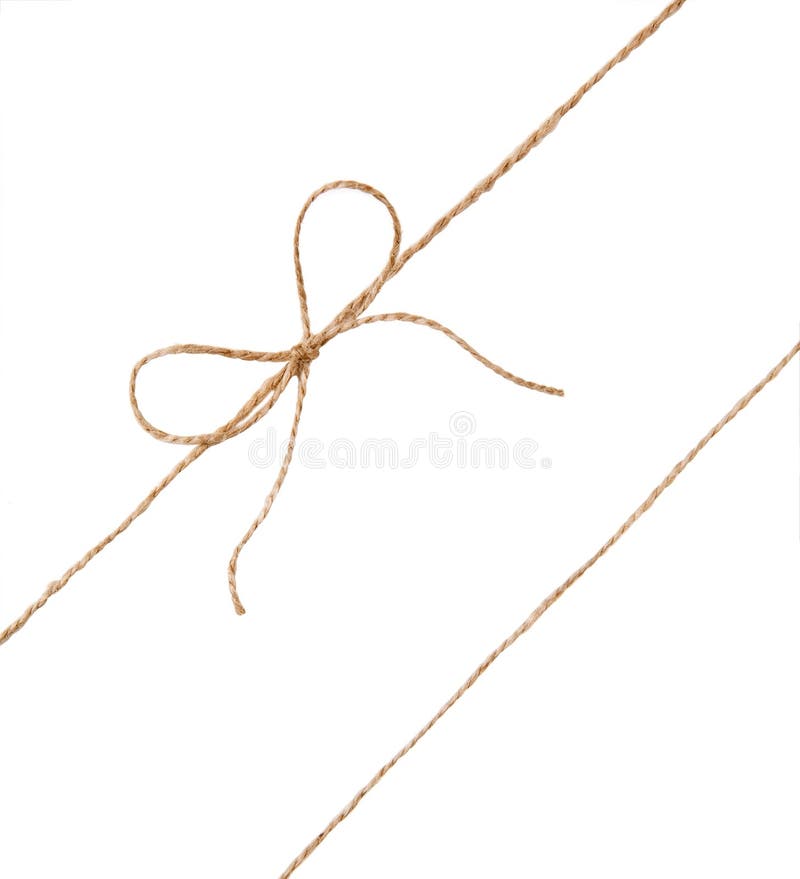 Rope Bow. Jute Wrapping Collection for Present. Close Up. Stock Image ...
