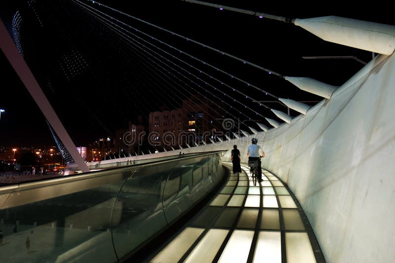 String Bridge of the Architect Calatrava in Jerusalem Editorial Image ...
