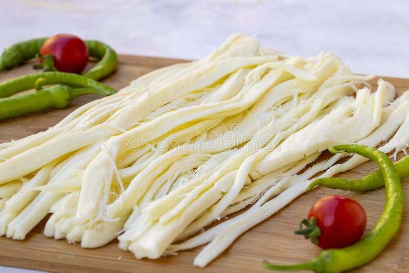 String Cheese on Wood Background. Close Up Stock Image - Image of chees ...