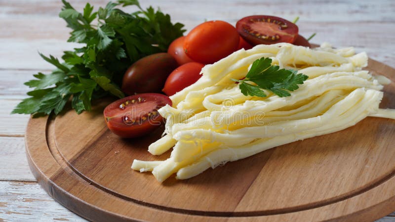 String Cheese or Cheese Whip - Salty Snack Cheese with Cherry Tomatoes ...