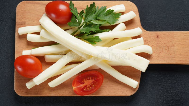 String Cheese or Cheese Whip - Salty Snack Cheese with Cherry Tomatoes ...
