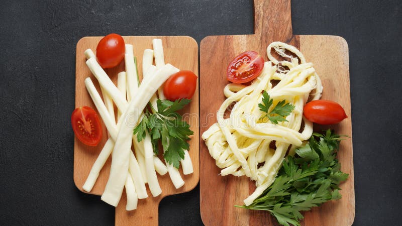 String Cheese or Cheese Whip - Salty Snack Cheese with Cherry Tomatoes ...