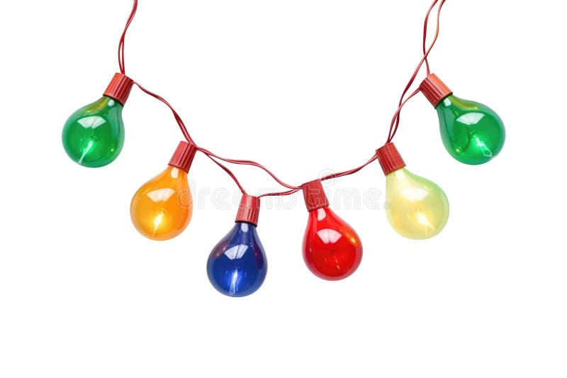 String of Christmas Lights Isolated on White Background. Generative AI ...