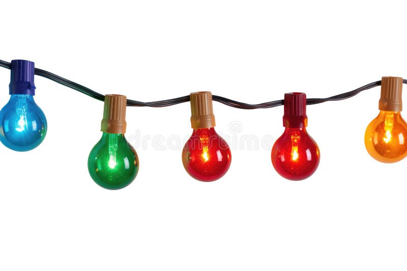 String of Christmas Lights Isolated on White Background. Generative AI ...