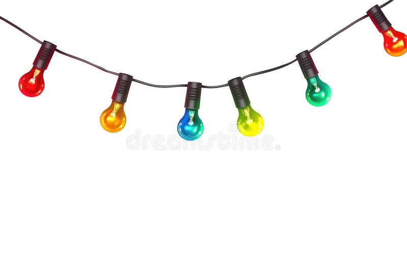 String of Christmas Lights Isolated on White Background. Generative AI ...