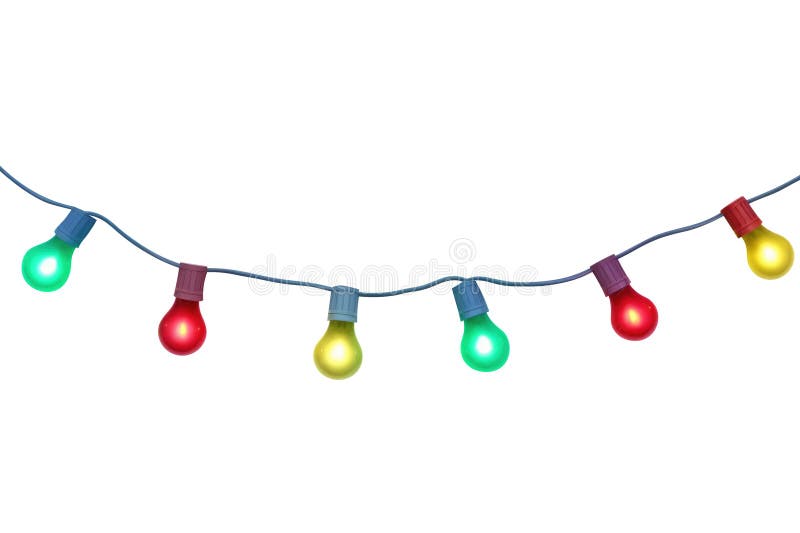 String of Christmas Lights Isolated on White Background. Generative AI ...