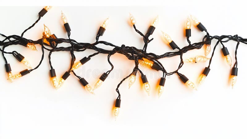 A String of Christmas Lights Tangled Together, Glowing Warmly on a ...