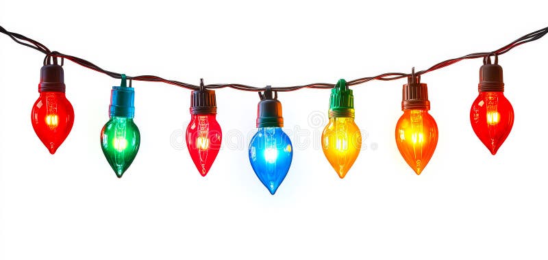 A String of Christmas Lights with a Variety of Colors Stock Photo ...