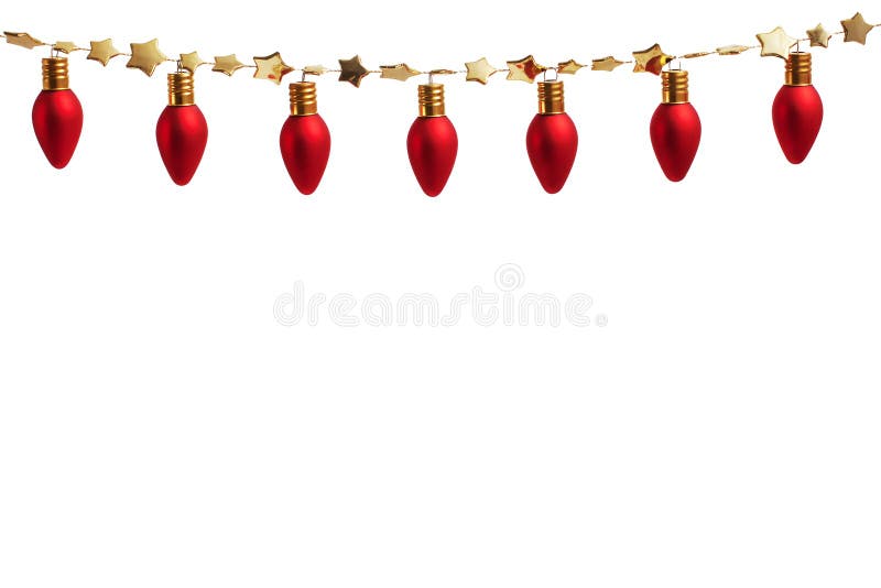 String of Christmas Ornament Lights Stock Image - Image of glass ...