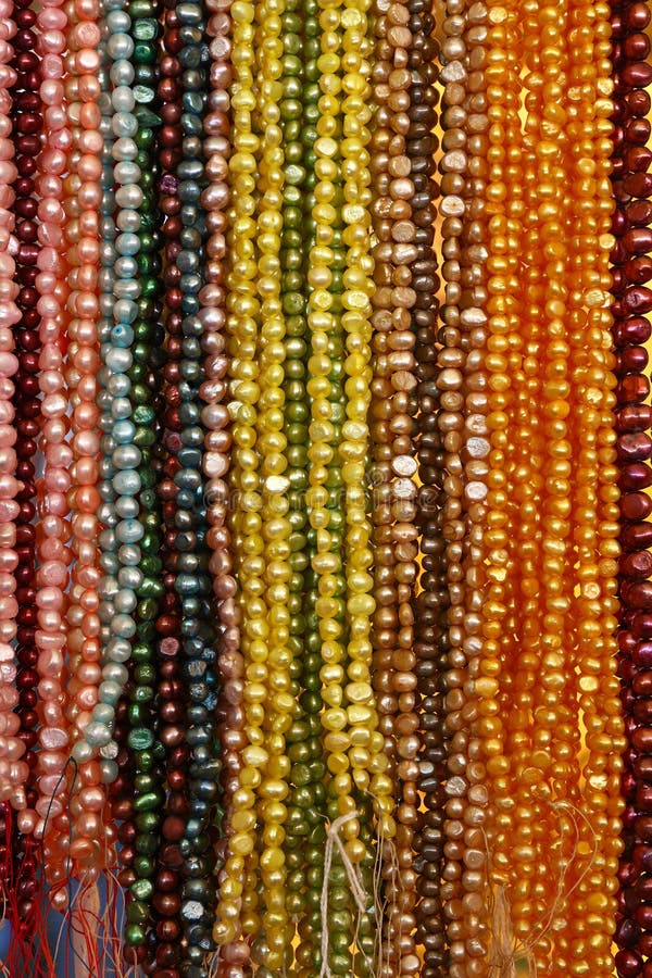 String of Colorful Bead Necklace on Retail Display Stock Image - Image ...