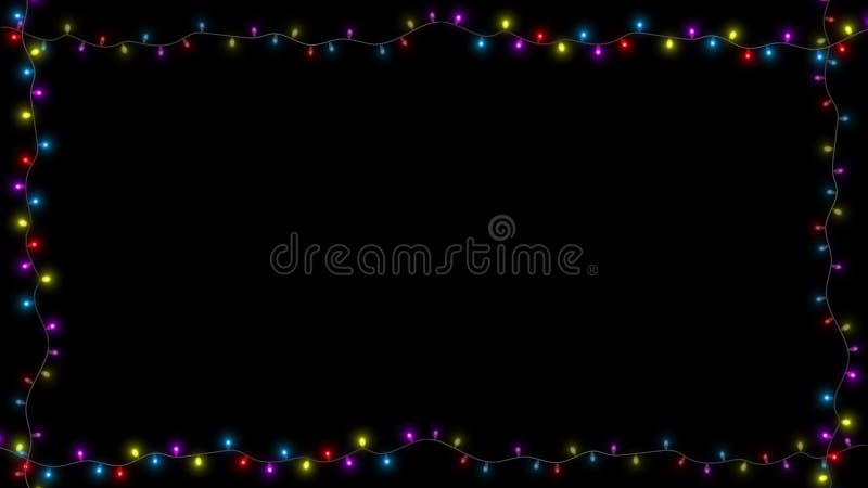String of Colorful Light Bulbs. Looping Christmas Holiday Themed Frame ...