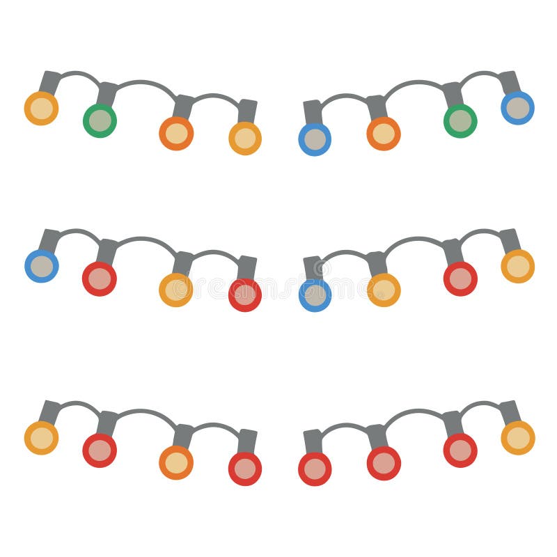 String of Colorful Lights, Christmas Decoration Stock Illustration ...