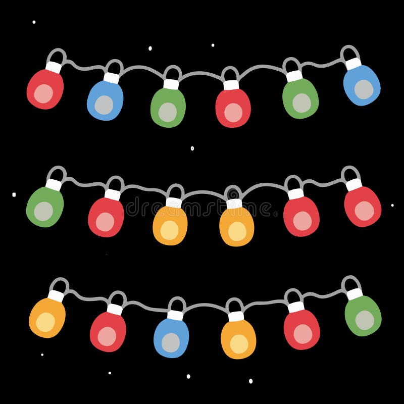 String of Colorful Lights, Christmas Decoration Stock Illustration ...