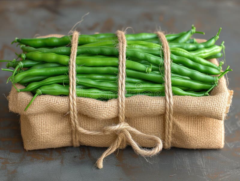String Green Beans in a Box Stock Illustration - Illustration of ...