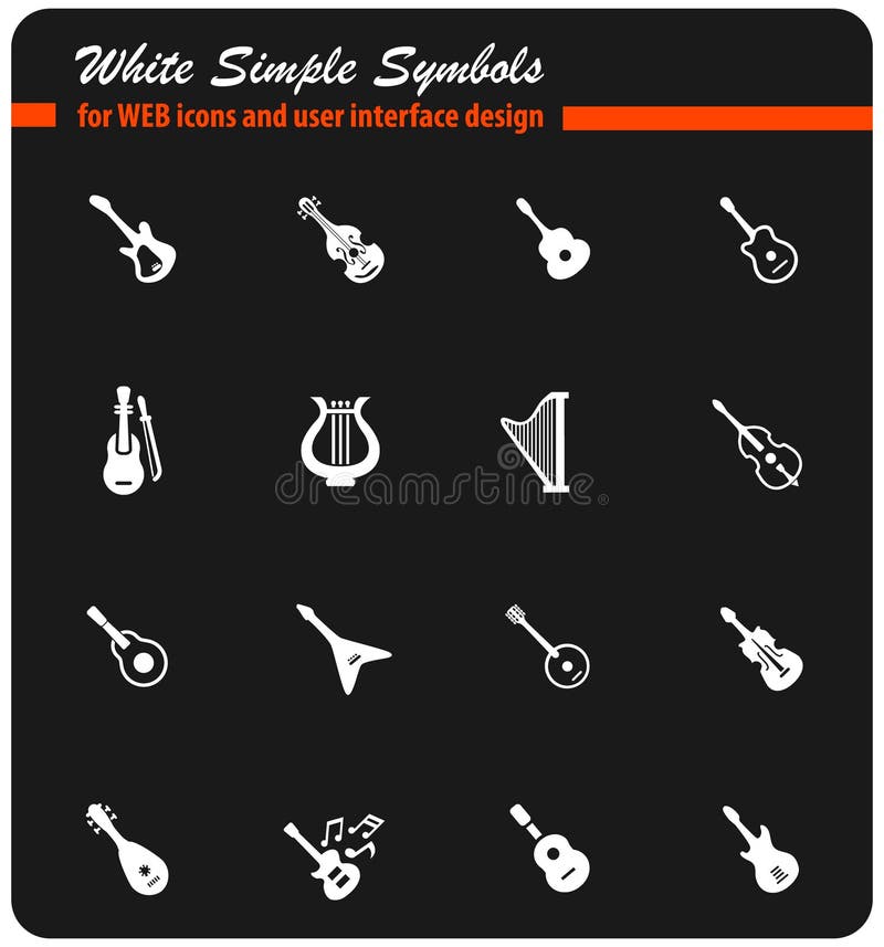 String Instruments Icon Set Stock Vector - Illustration of violin ...