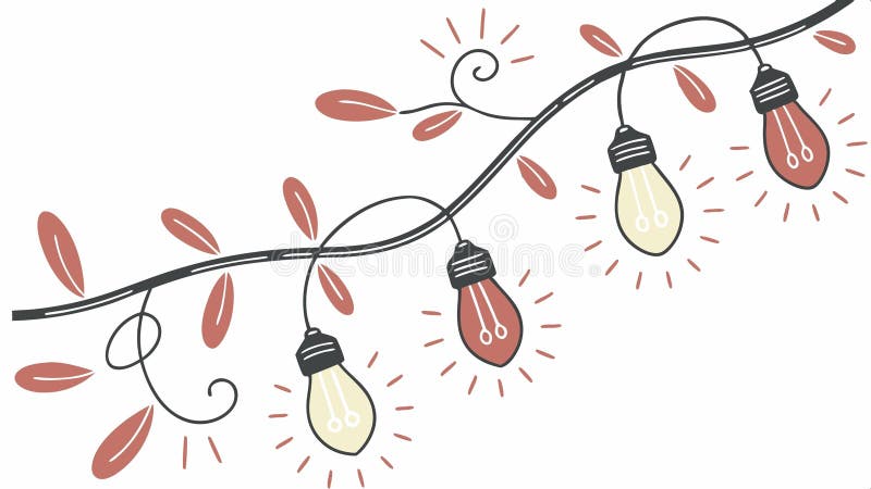 String Lights Border, Festive and Decorative Lighting Design Vector ...