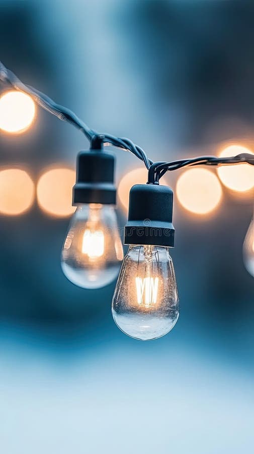 String Lights Hang Gently on a Beige Wall, Casting a Warm Glow and ...