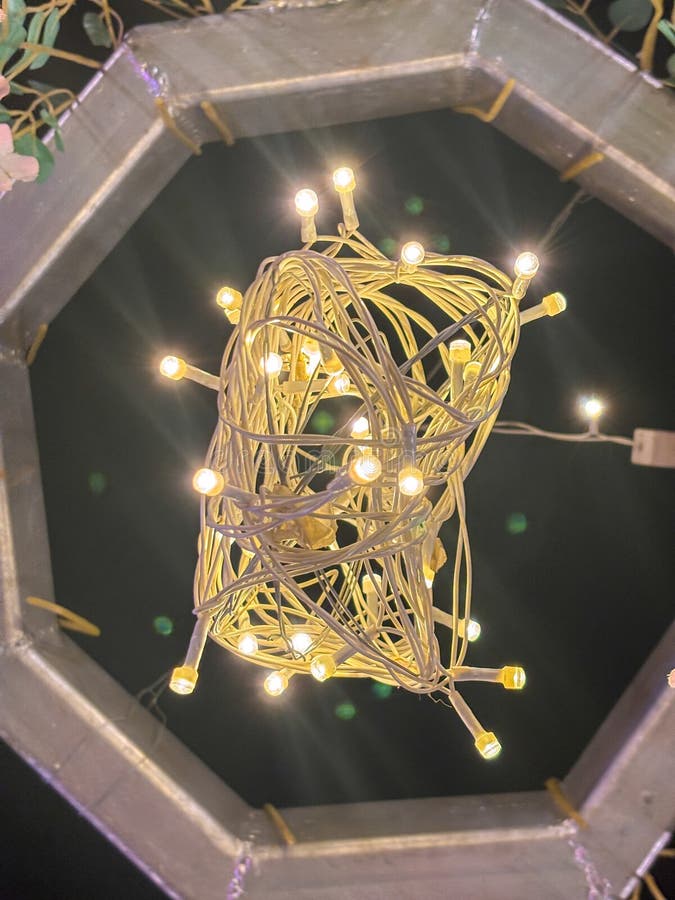 String Lights Hangs Ceiling Creating Warm Stock Photos - Free & Royalty ...