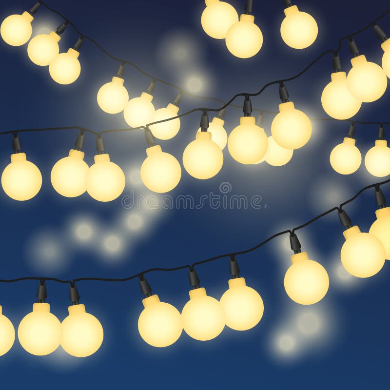 String lights illustration stock vector. Illustration of outdoor ...