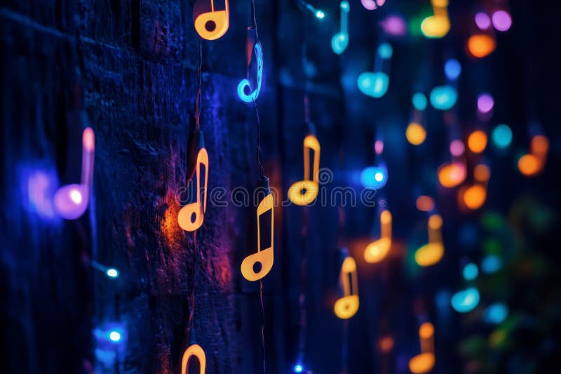 Creative String Lights Shaped Like Musical Notes Illuminate a Lively ...