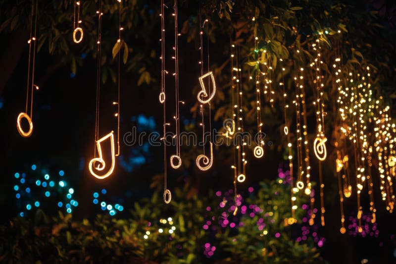 Creative String Lights Shaped Like Musical Notes Illuminate a Lively ...