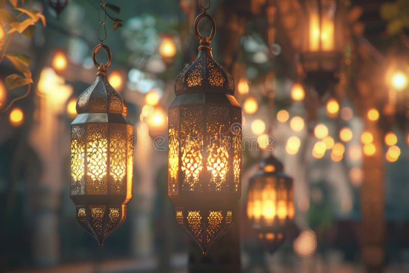 String Lights on Tree Branch Stock Photo - Image of event, holiday ...