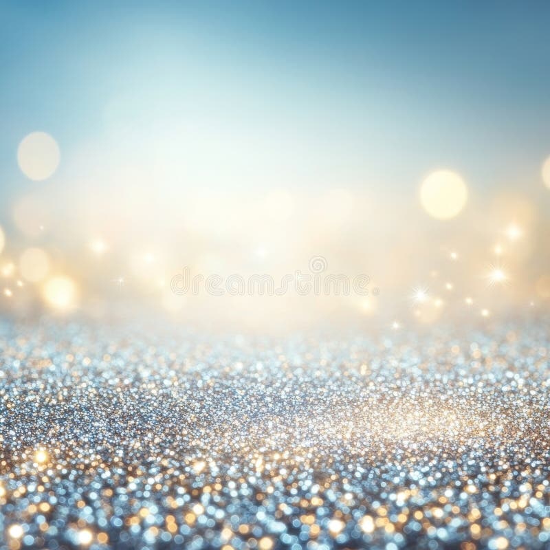 String Lights with a Warm White Glow on a Surface Covered in Silver ...