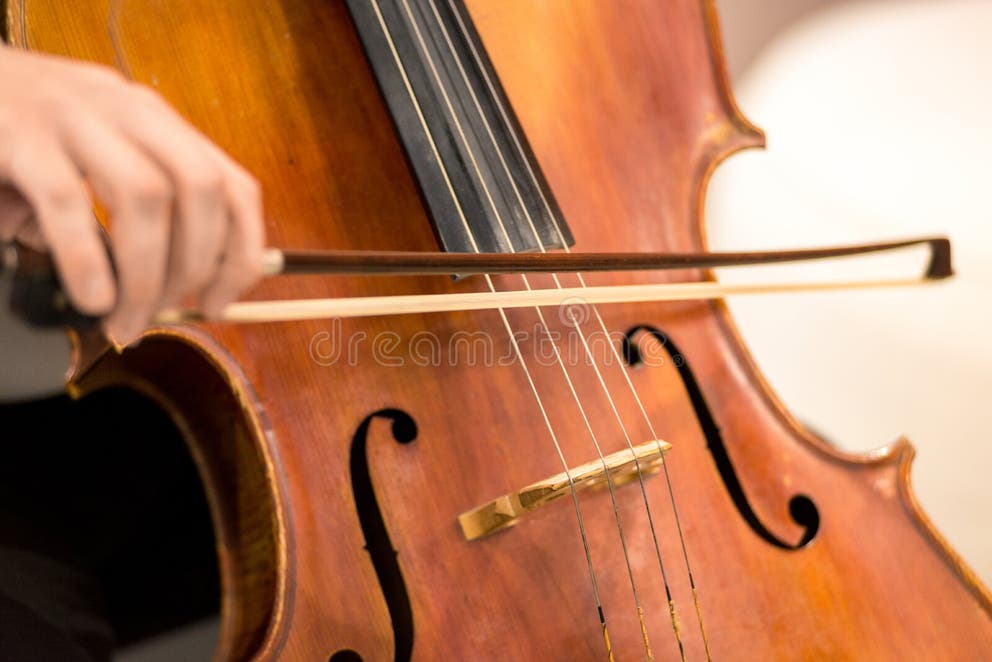 String Musical Instrument, Viola - Large Violin, Close Up. Horizontal ...