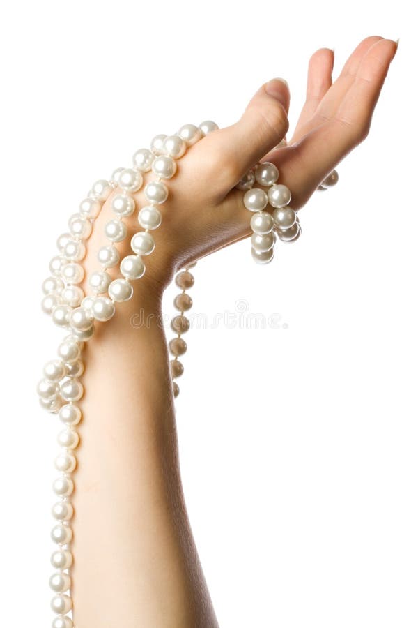String of pearl stock image. Image of finger, clean, precious - 21479897