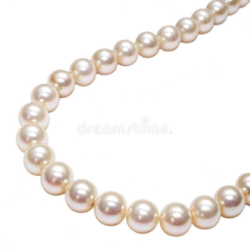 String of Pearls Isolated on White Background Stock Illustration ...