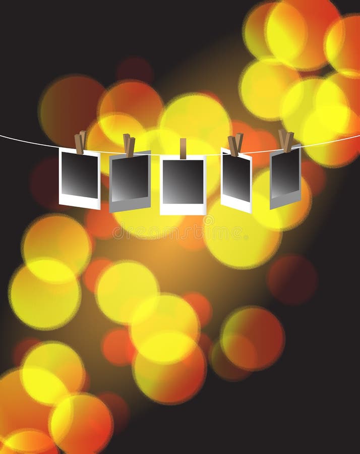 String of Polaroid Photos Bokeh Background Stock Illustration ...
