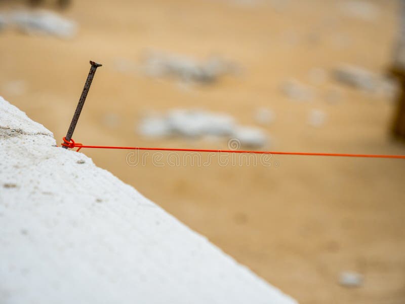 String Used As Level in the Construction of Wall Stock Photo - Image of ...