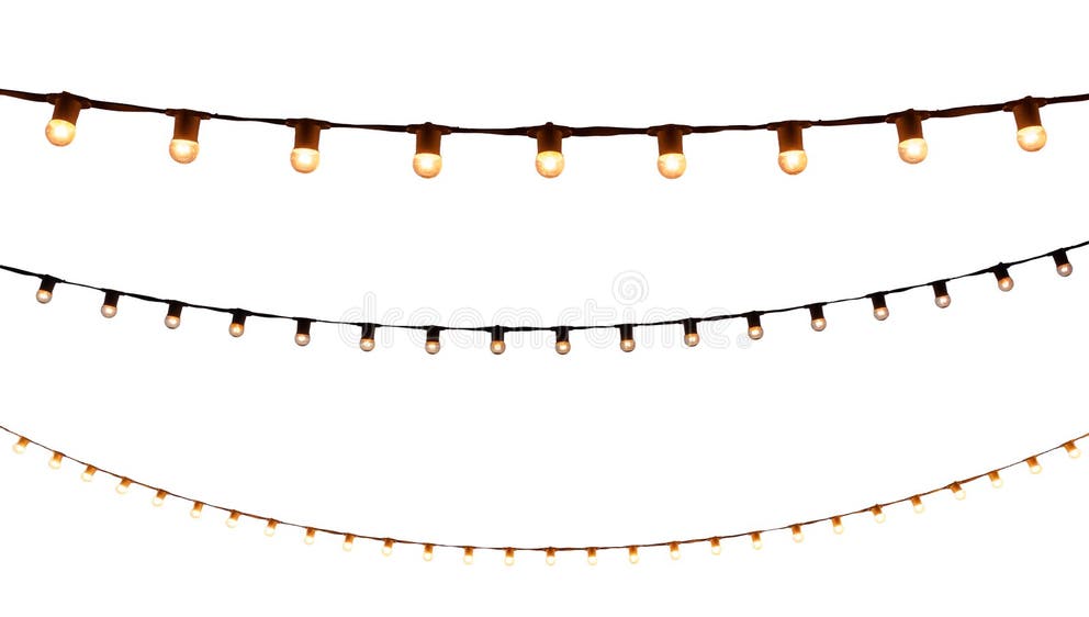 String Wired Bulbs on White Stock Photo - Image of decorations ...
