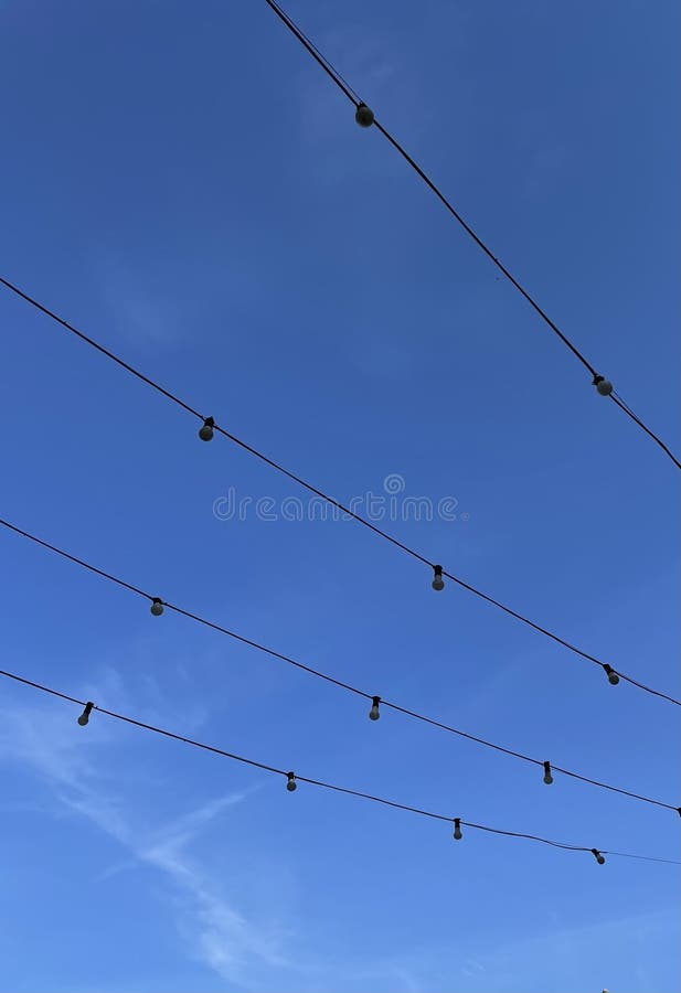 A string wired bulbs stock image. Image of white, electricity - 230435833