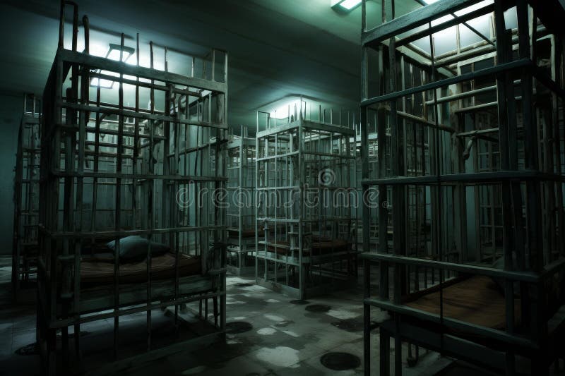 Stringent Prisoner Cage Prison. Generate Ai Stock Photo - Image of ...