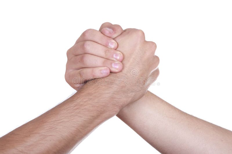 Stringere Le Mani Di Due Persone Di Sesso Maschile Immagine Stock ...