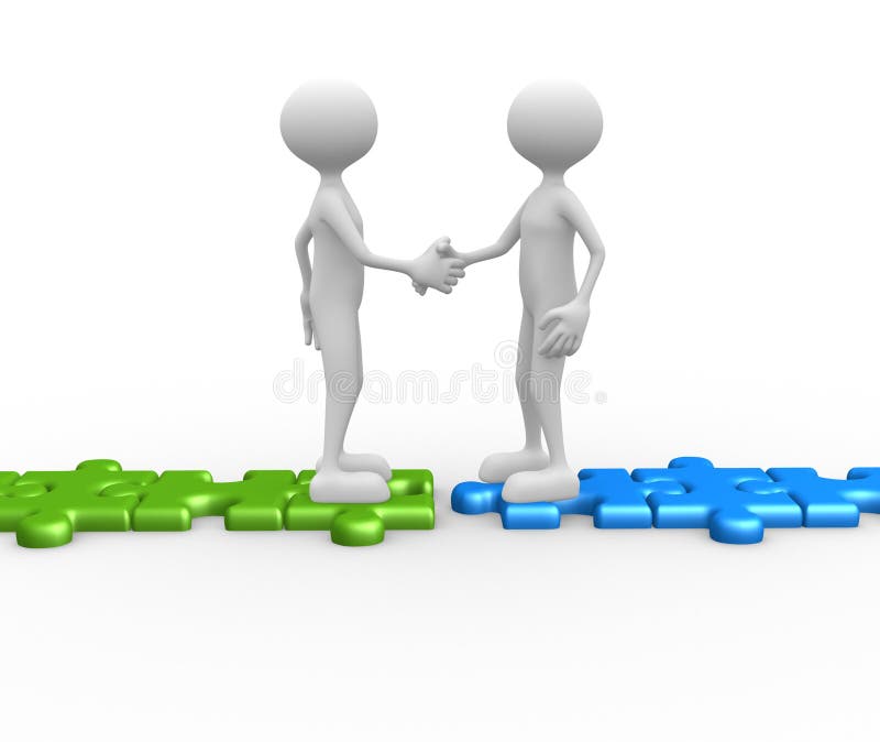 Stringere Le Mani Sui Pezzi Di Puzzle. Illustrazione di Stock ...