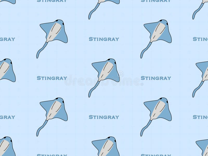Stringray Cartoon Character Seamless Pattern Stock Vector ...