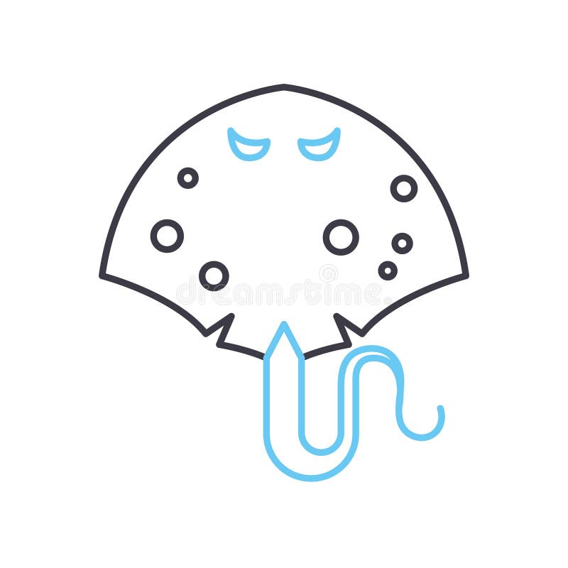 Stringray Line Icon, Outline Symbol, Vector Illustration, Concept Sign ...