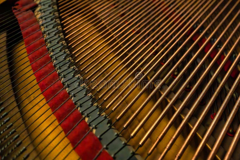Strings of the Acoustic Piano Stock Image - Image of circle, pattern ...
